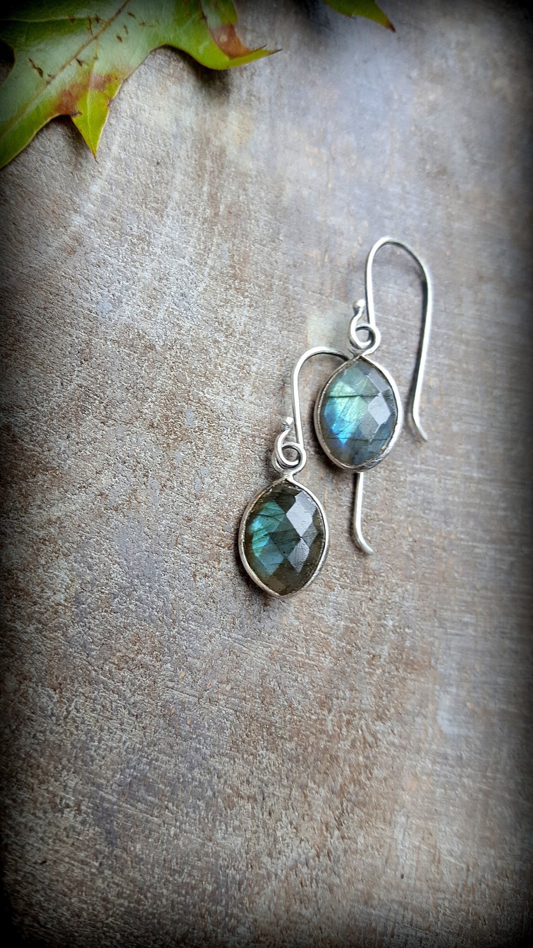 Labradorite Earrings, Faceted Labradorite Dangle Earrings, Rosecut ...