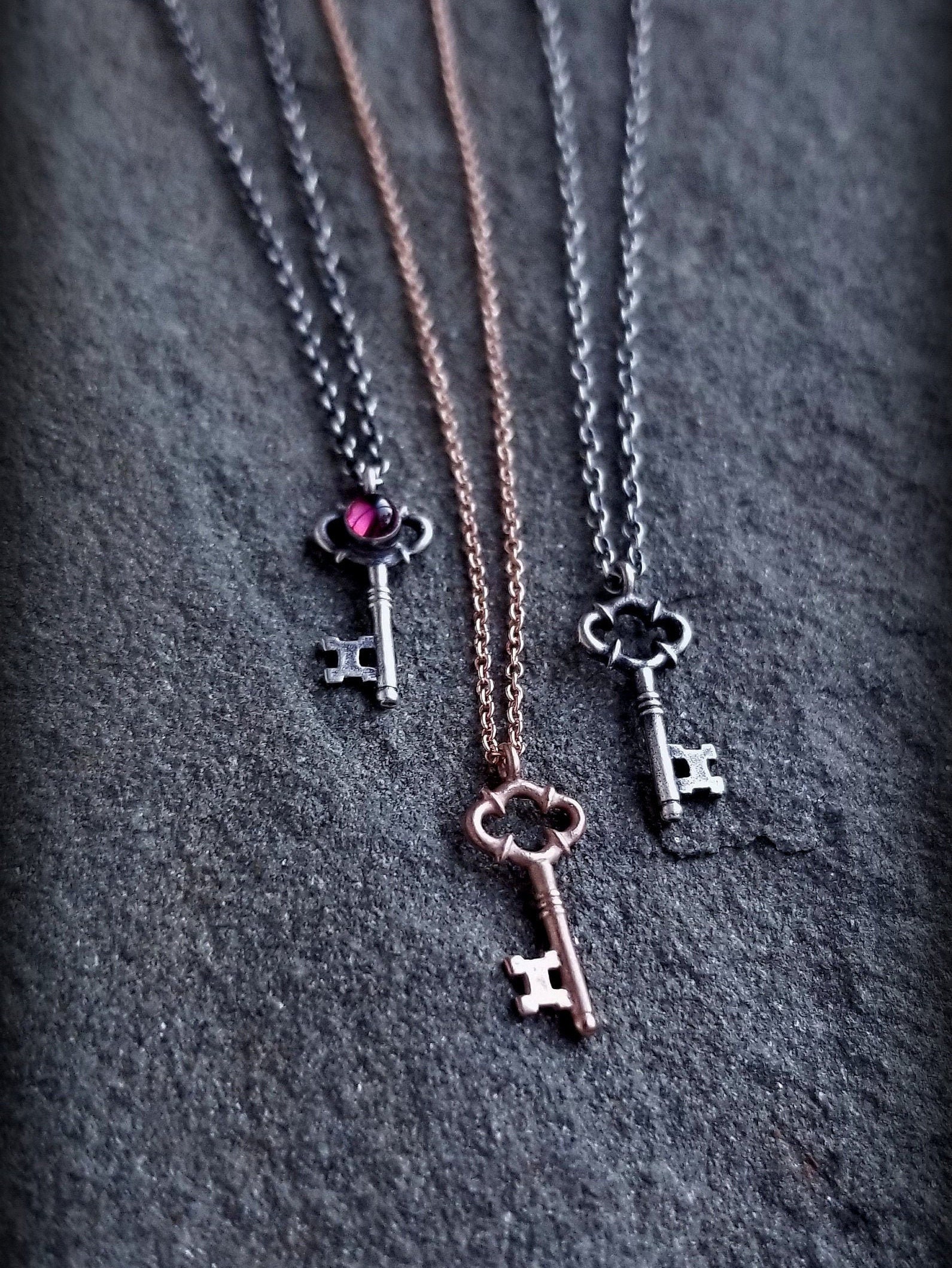 Cybele Key Necklace Delicate Key Charm Necklace Silver Key - Etsy