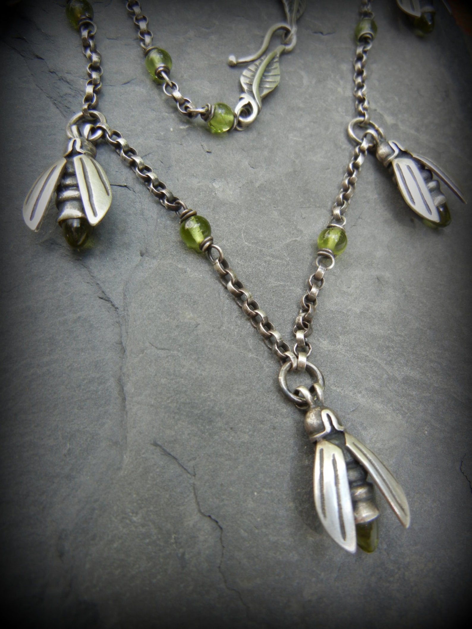 Silver Firefly Necklace Sterling Multi-firefly Necklace - Etsy