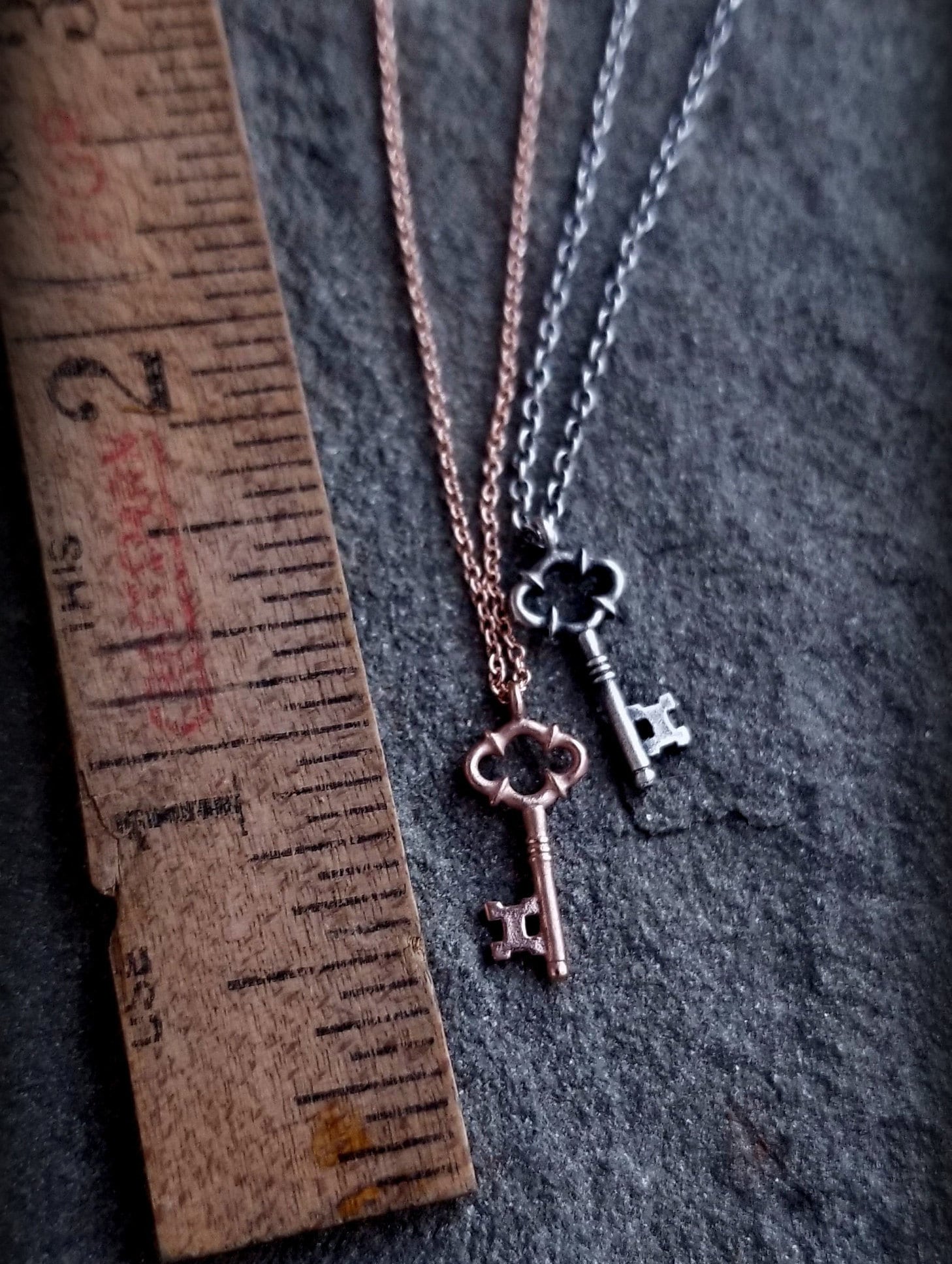 Sterling Silver Key Necklace, Delicate Skeleton Key Charm, Cybele Key ...