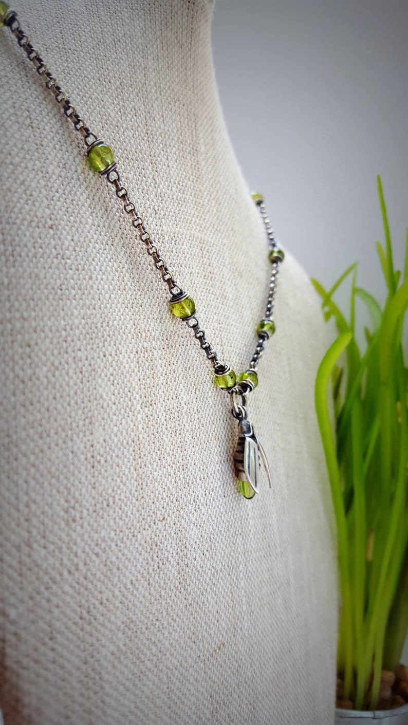 Firefly Jewelry Firefly Necklace Sterling Gemstone Firefly | Etsy