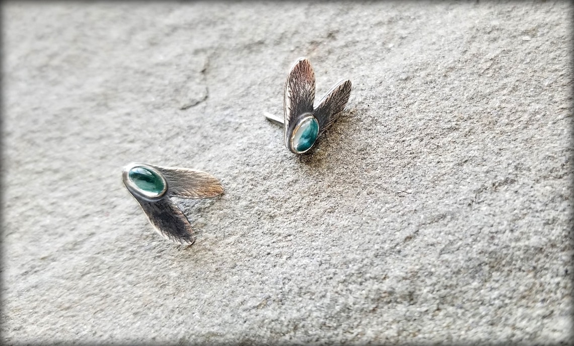 Fly Earrings Sterling Flies Blue Fly Earrings Fly Stud - Etsy
