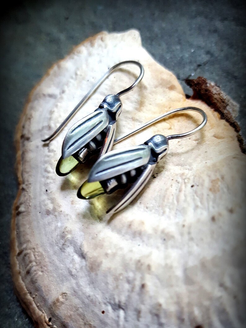 Firefly Earrings With Gem Firefly Stud Earrings SS Firefly - Etsy