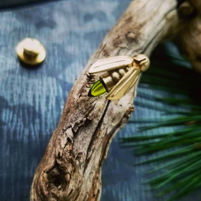 Gold Firefly Pin Firefly Lapel Pin Solid Gold Firefly Tie - Etsy