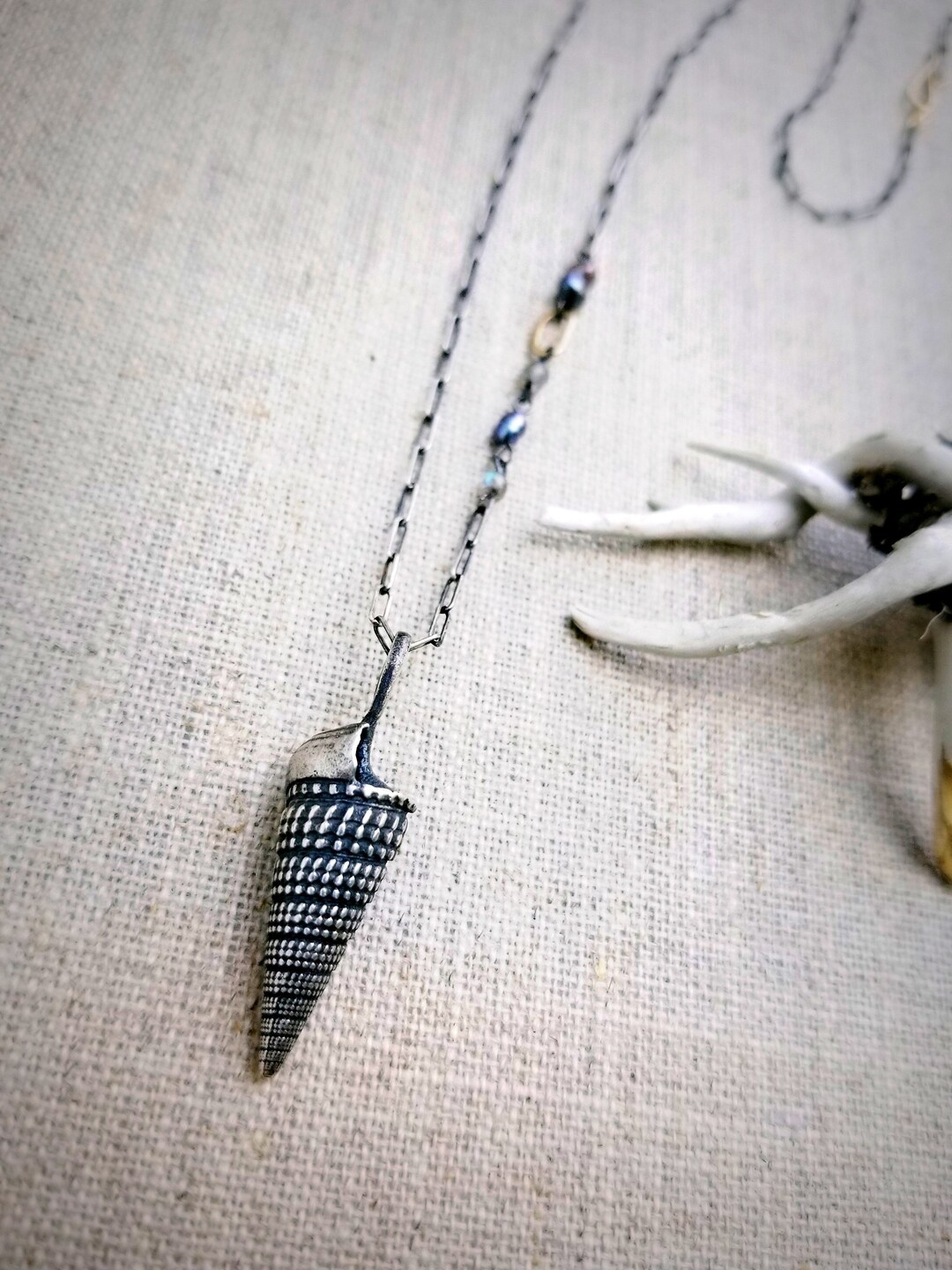 Seashell Necklace, Auger Shell Necklace, Mermaid's Necklace, Sterling ...