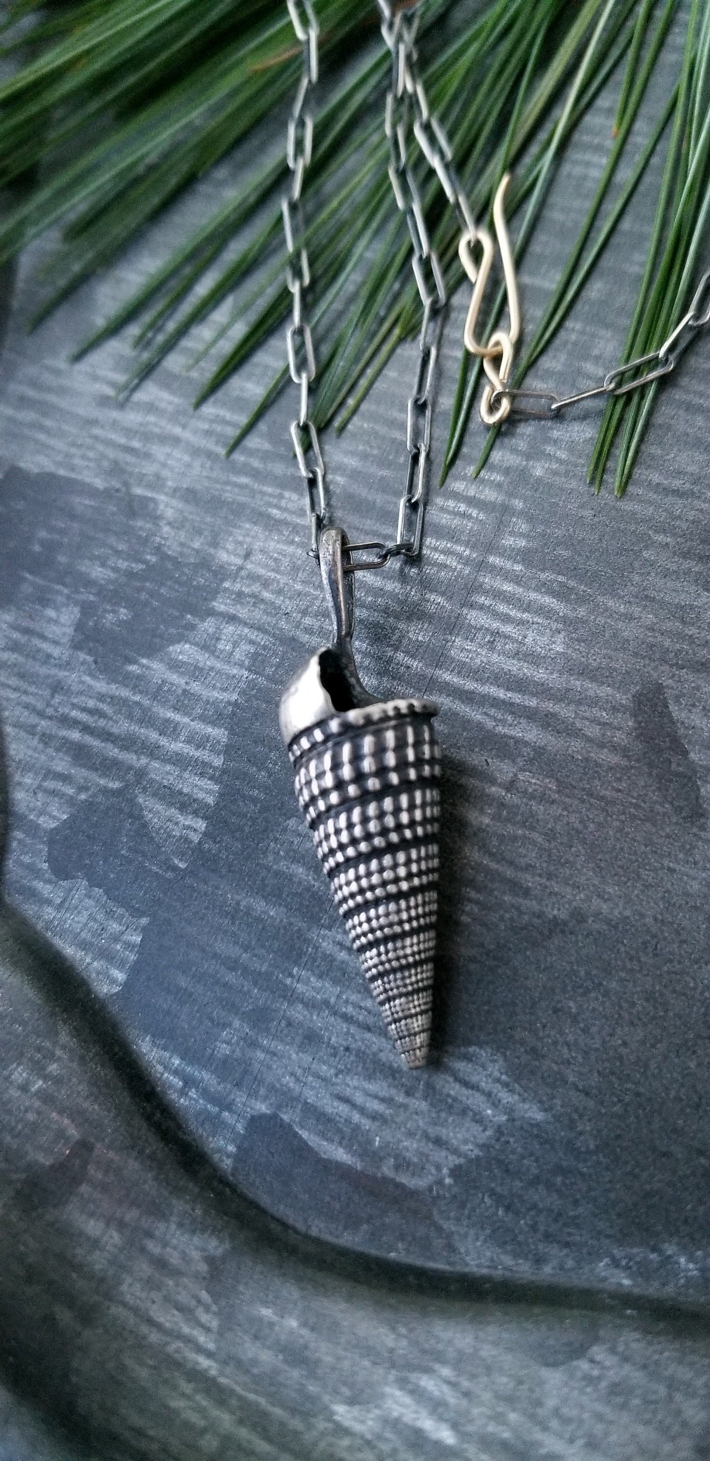Seashell Necklace, Auger Shell Necklace, Mermaid's Necklace, Sterling ...