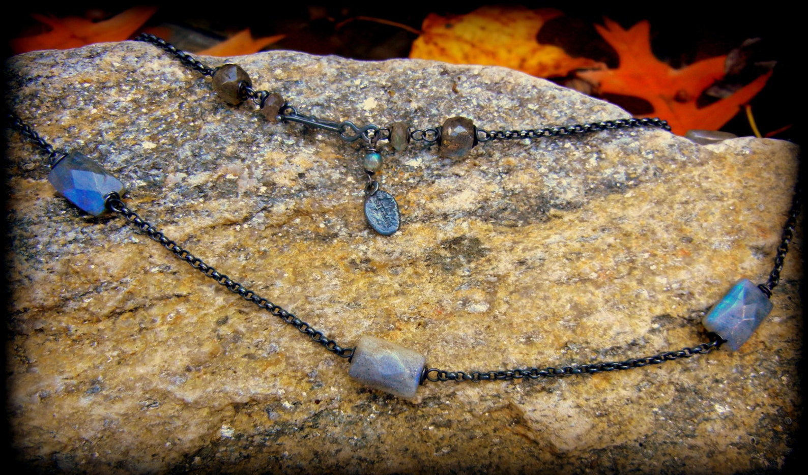 Labradorite Path Necklace Sterling Labradorite Station - Etsy