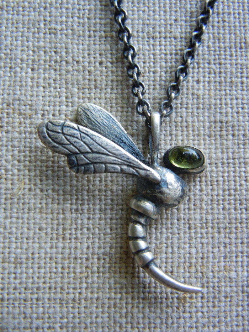 Mayfly NecklaceTourmaline Necklace Insect Necklace Nature | Etsy