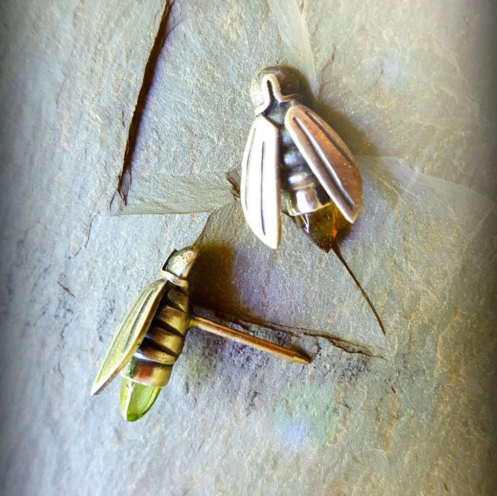 Sterling Silver Firefly Pin, Peridot Accent, Groomsman Gift - Etsy