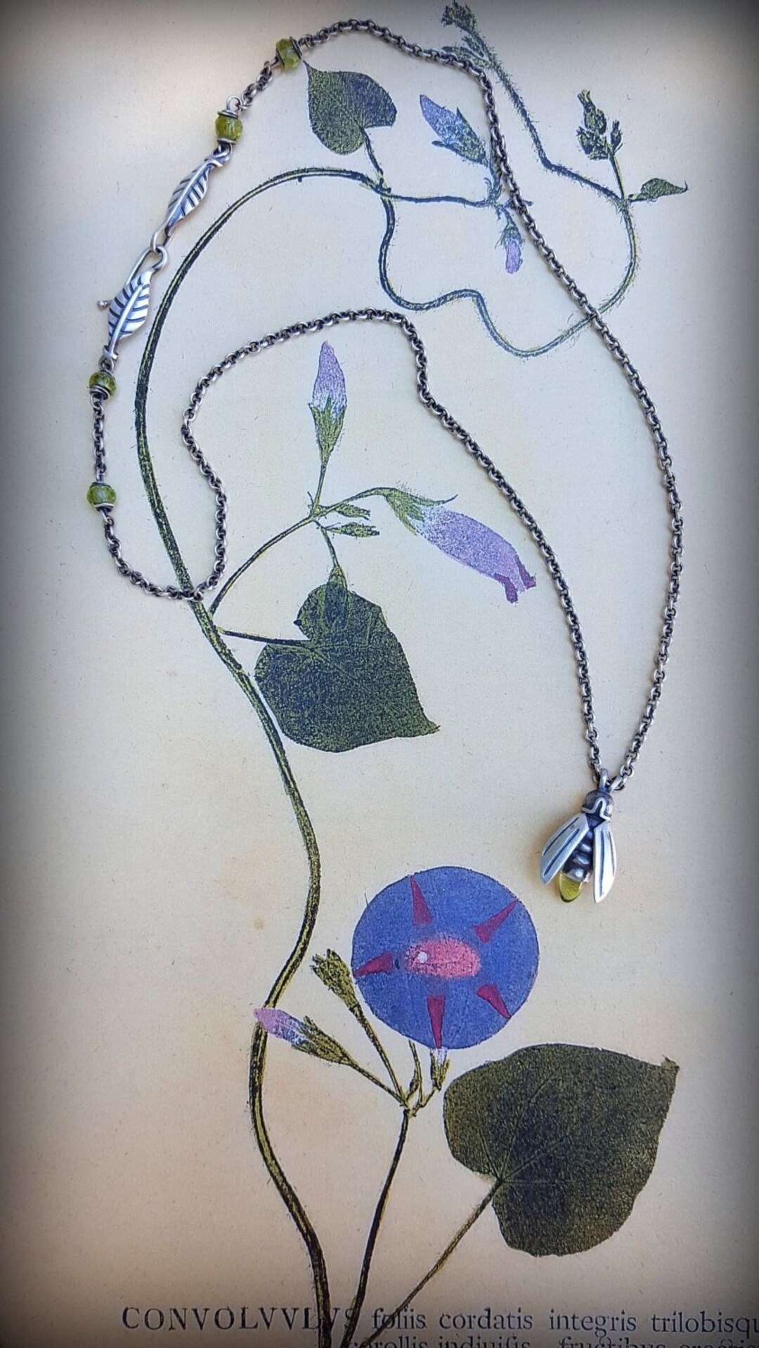 Firefly Necklace, Sterling Firefly, Leaf Clasp, Nature Necklace ...