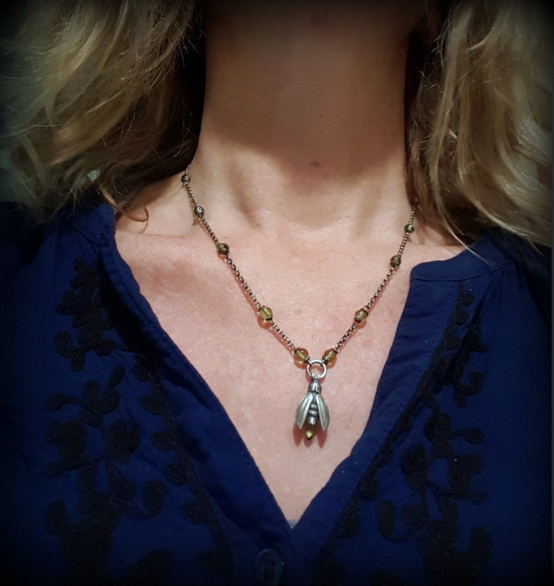 Firefly Jewelry Firefly Necklace Sterling Peridot Firefly | Etsy
