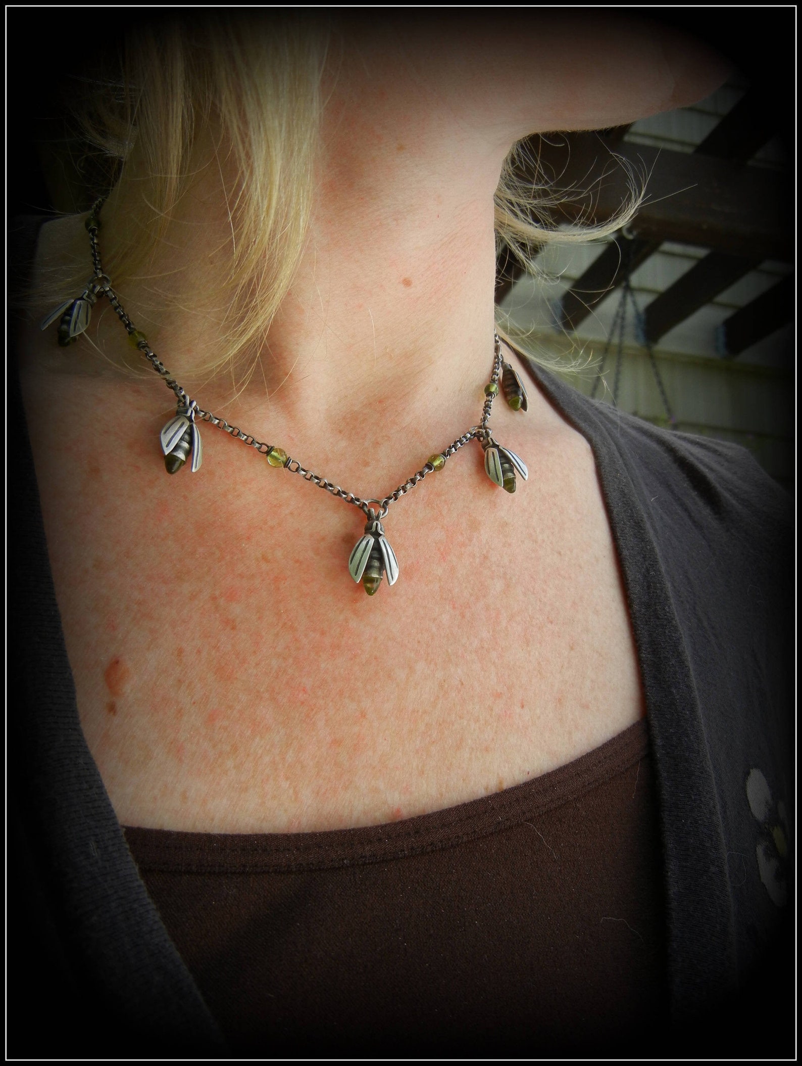 Silver Firefly Necklace Sterling Multi-firefly Necklace - Etsy