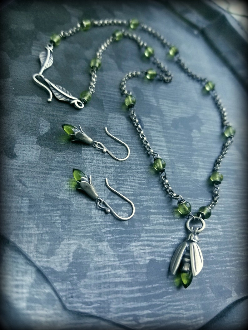 Firefly Jewelry Firefly Necklace Sterling Gemstone Firefly | Etsy