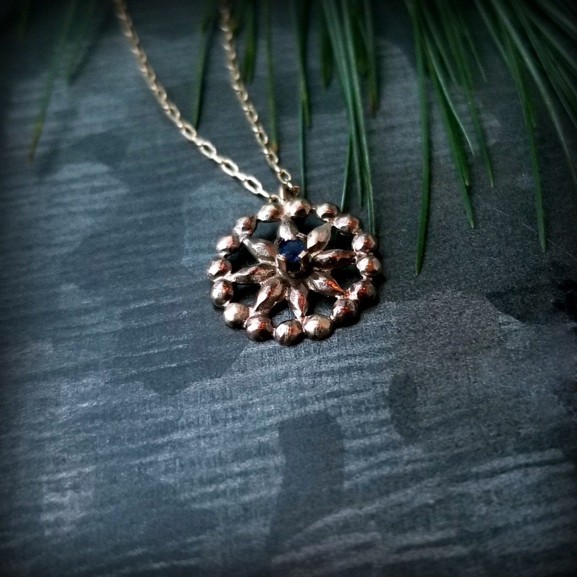 Solstice Star Medallion Gold Star Medallion Sapphire Star - Etsy