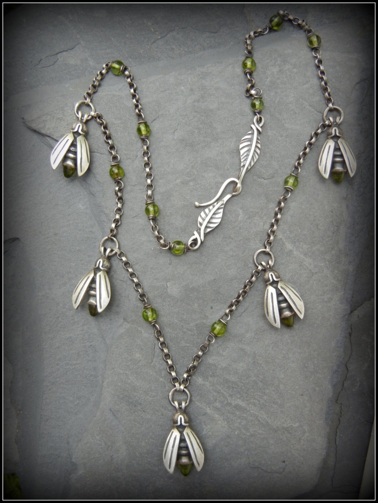 Silver Firefly Necklace Sterling Multi-firefly Necklace - Etsy