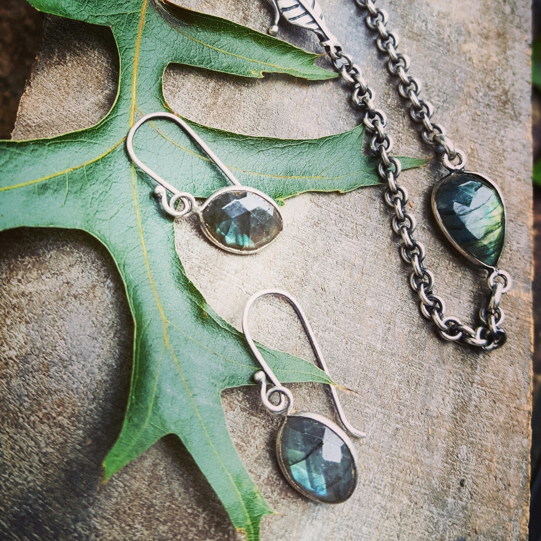 Labradorite Earrings, Faceted Labradorite Dangle Earrings, Rosecut ...