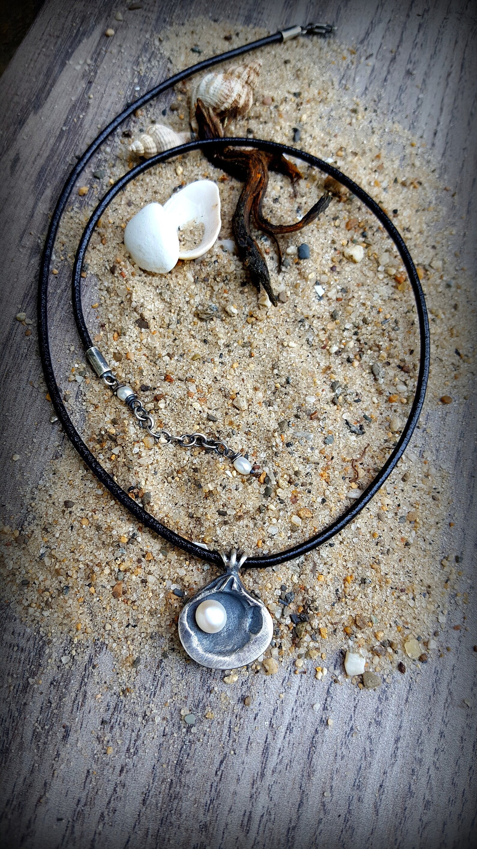 Shell Necklace Seashell Charm Pearl Shell Necklace - Etsy