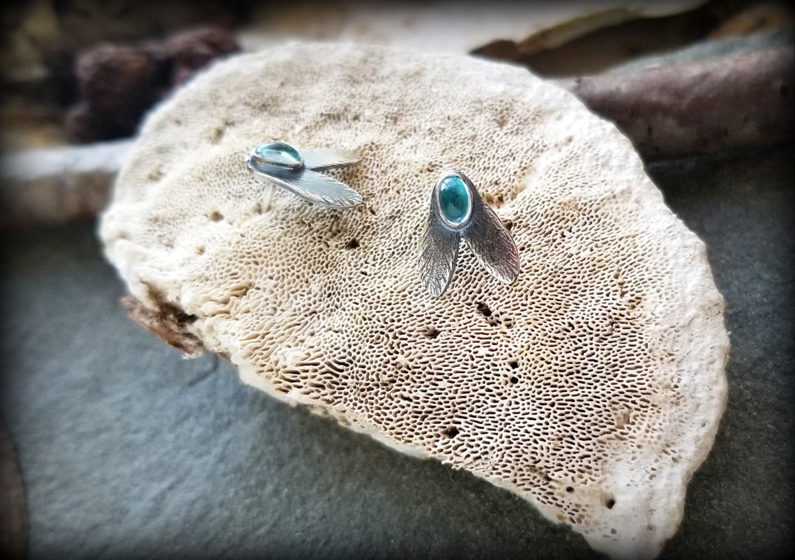Fly Earrings Sterling Flies Blue Fly Earrings Fly Stud - Etsy