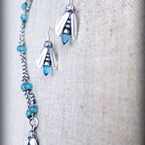 Firefly Jewelry Firefly Necklace Sterling Gemstone Firefly | Etsy