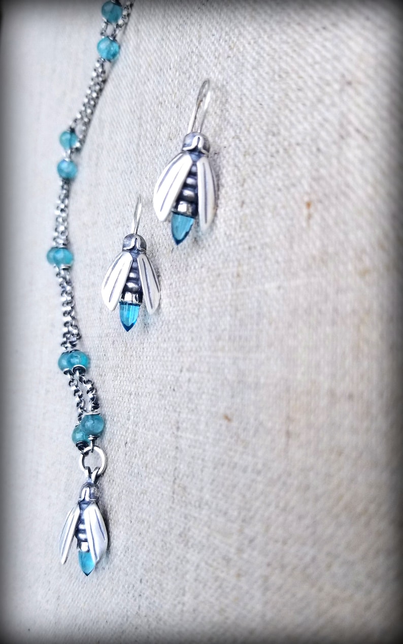 Firefly Jewelry Firefly Necklace Sterling Gemstone Firefly | Etsy
