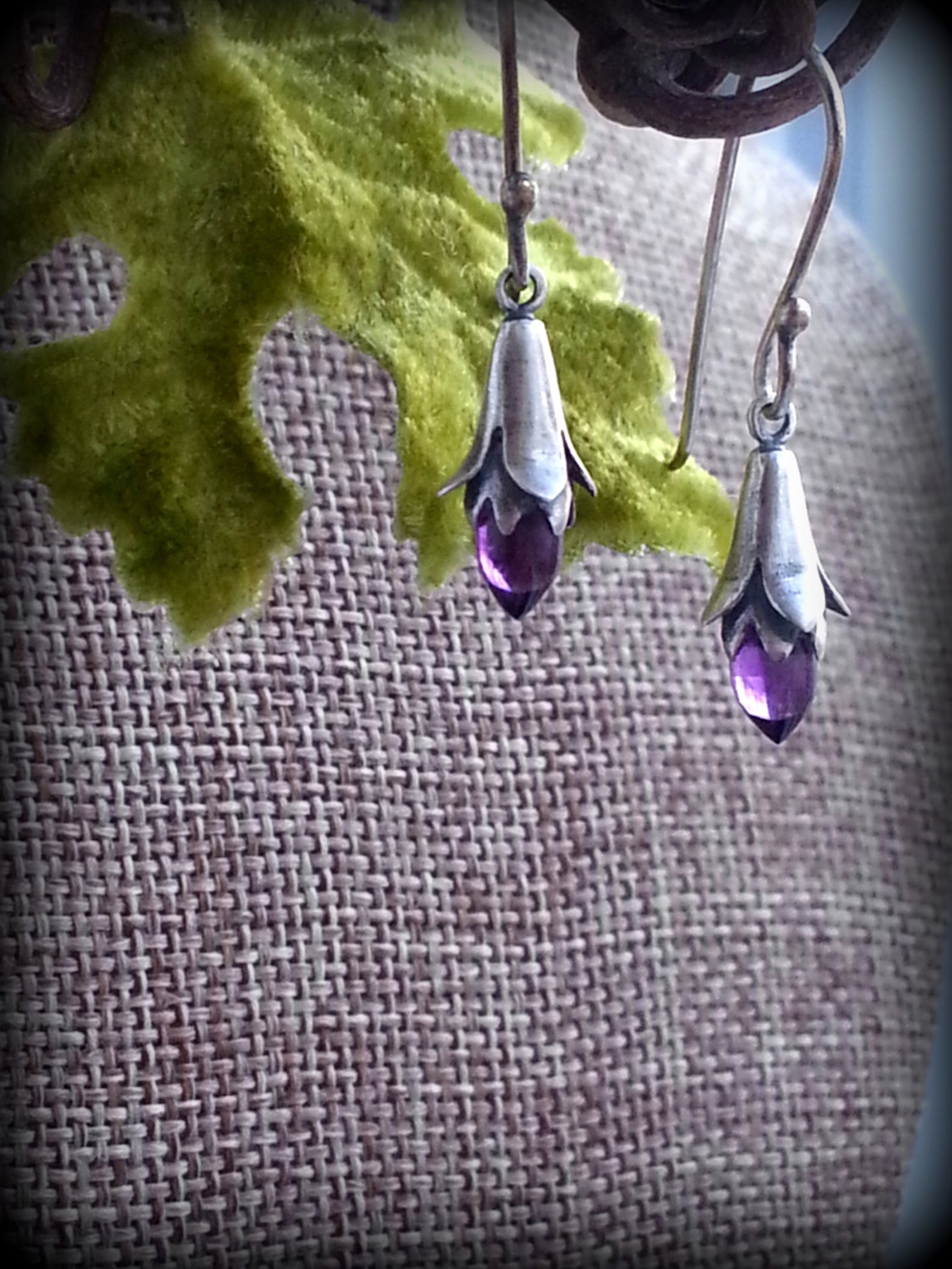 Amethyst Bud Earrings, Gemstone Buds, Amethyst Drop Earrings, Feb ...