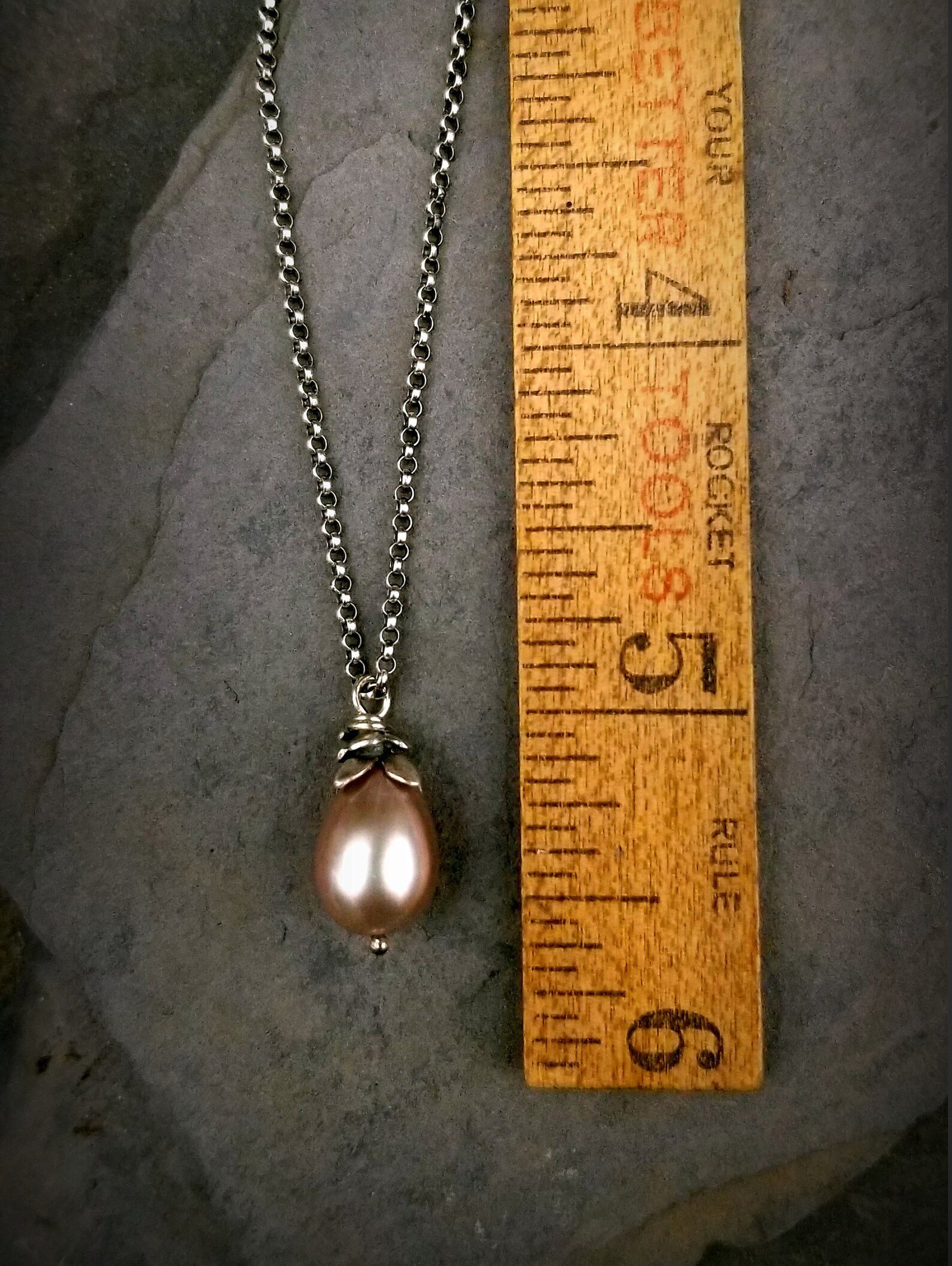 Pink Pearl Necklace Botanic Pearl Necklace June Birthstone - Etsy