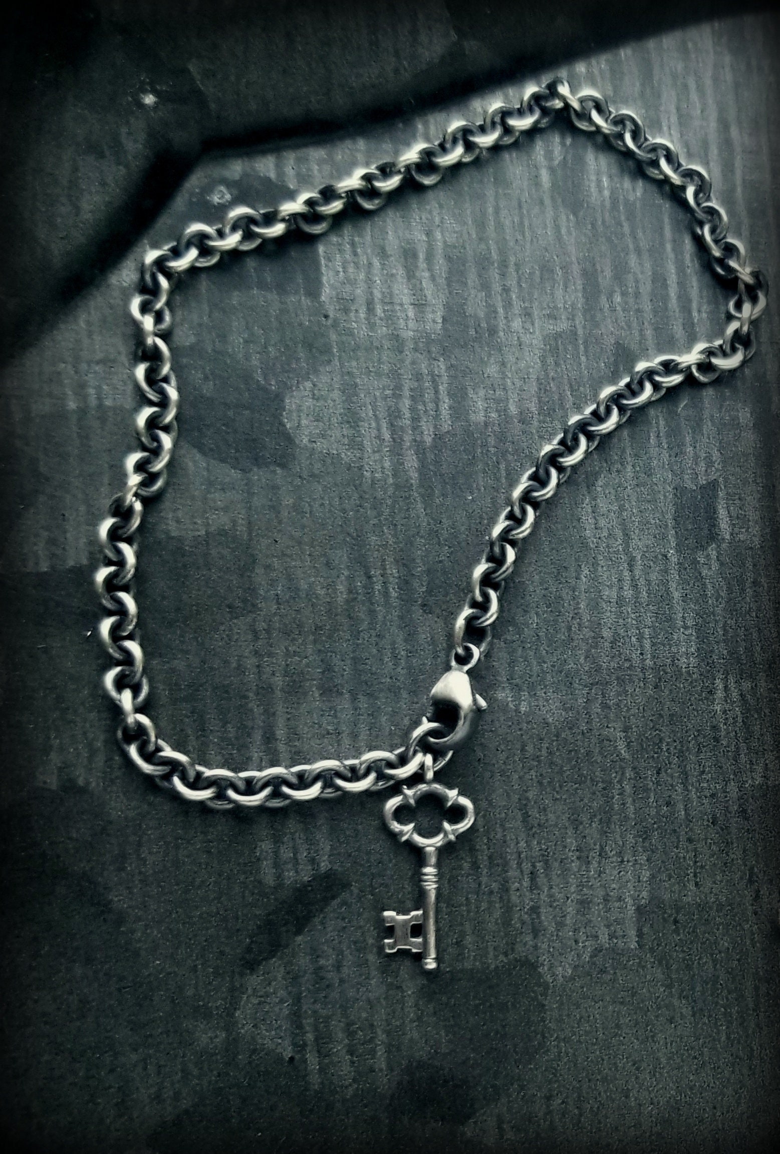 Cybele Key Bracelet Cable Chain Bracelet key Charm Bracelet | Etsy