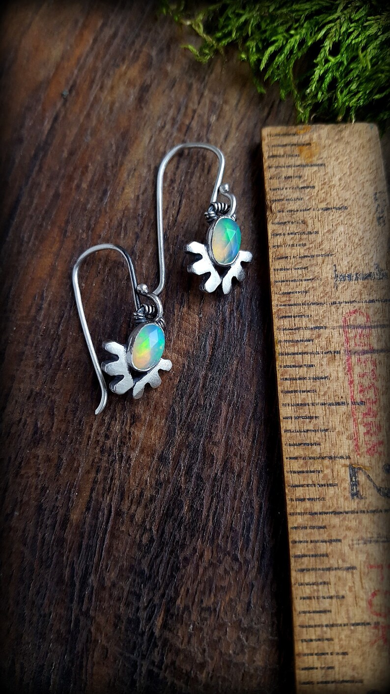 Opal Earrings, Angel Earrings, Opal Sterling Earrings, Opal Dangle ...
