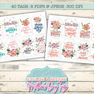 Feliz Dia De La Madre Etiqueta De Regalo Tarjetas Imprimibles En ...