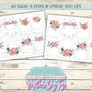 Feliz Dia De La Madre Etiqueta De Regalo Tarjetas Imprimibles En ...