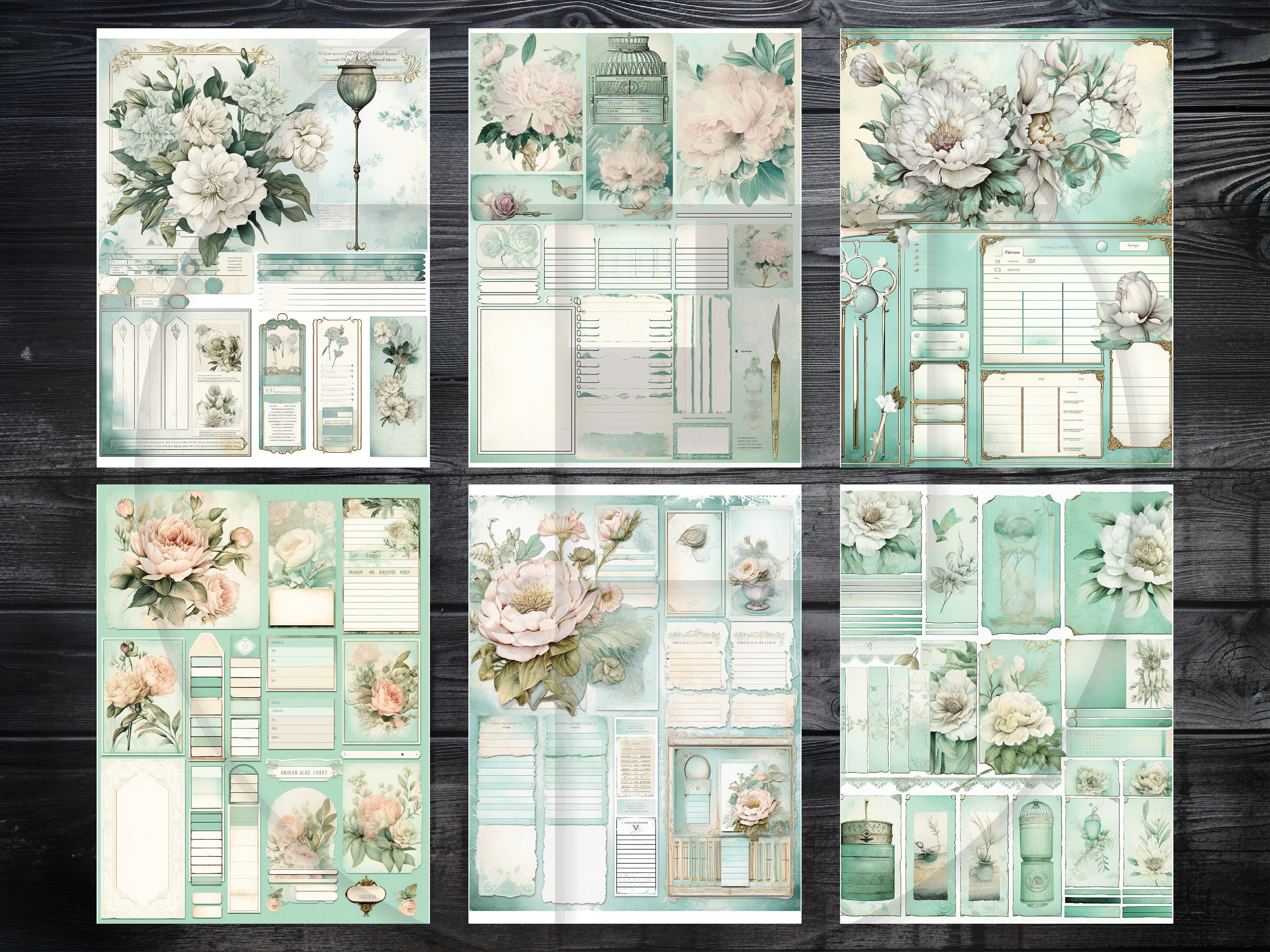 Antique Paper Vintage Printable Digital Paper Collage - Etsy