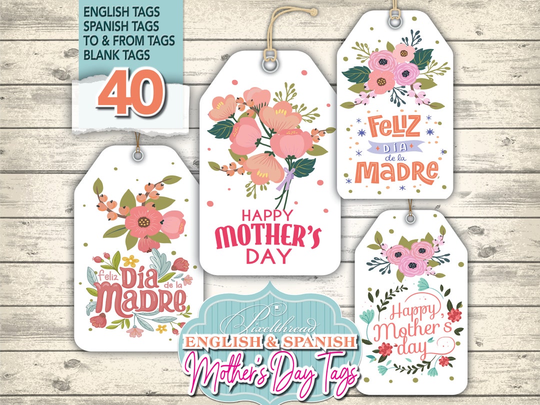 Feliz Dia De La Madre Etiqueta De Regalo Tarjetas Imprimibles En ...