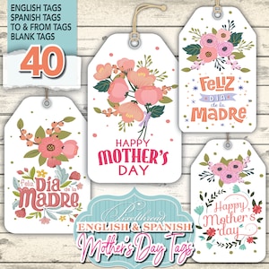 Feliz Dia De La Madre Etiqueta De Regalo Tarjetas Imprimibles En ...