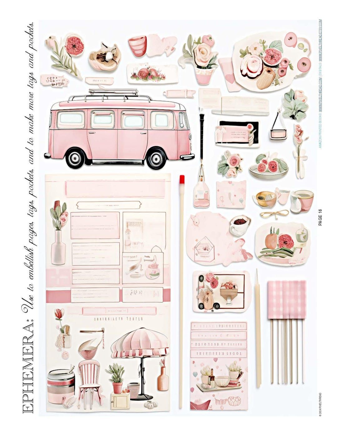 Old Vintage Retro Camper Van Caravan Campervan Camping Scrapbook ...