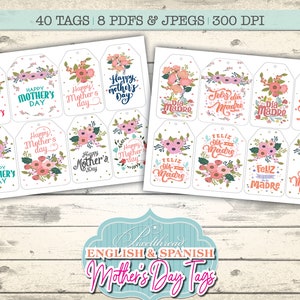 Feliz Dia De La Madre Etiqueta De Regalo Tarjetas Imprimibles En ...