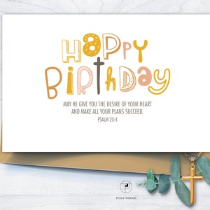Christian Birthday Card Printable KJV Bible Quote Verse Scripture ...