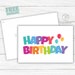 Colorful Happy Birthday Script Card Envelope Digital Birthday Card ...