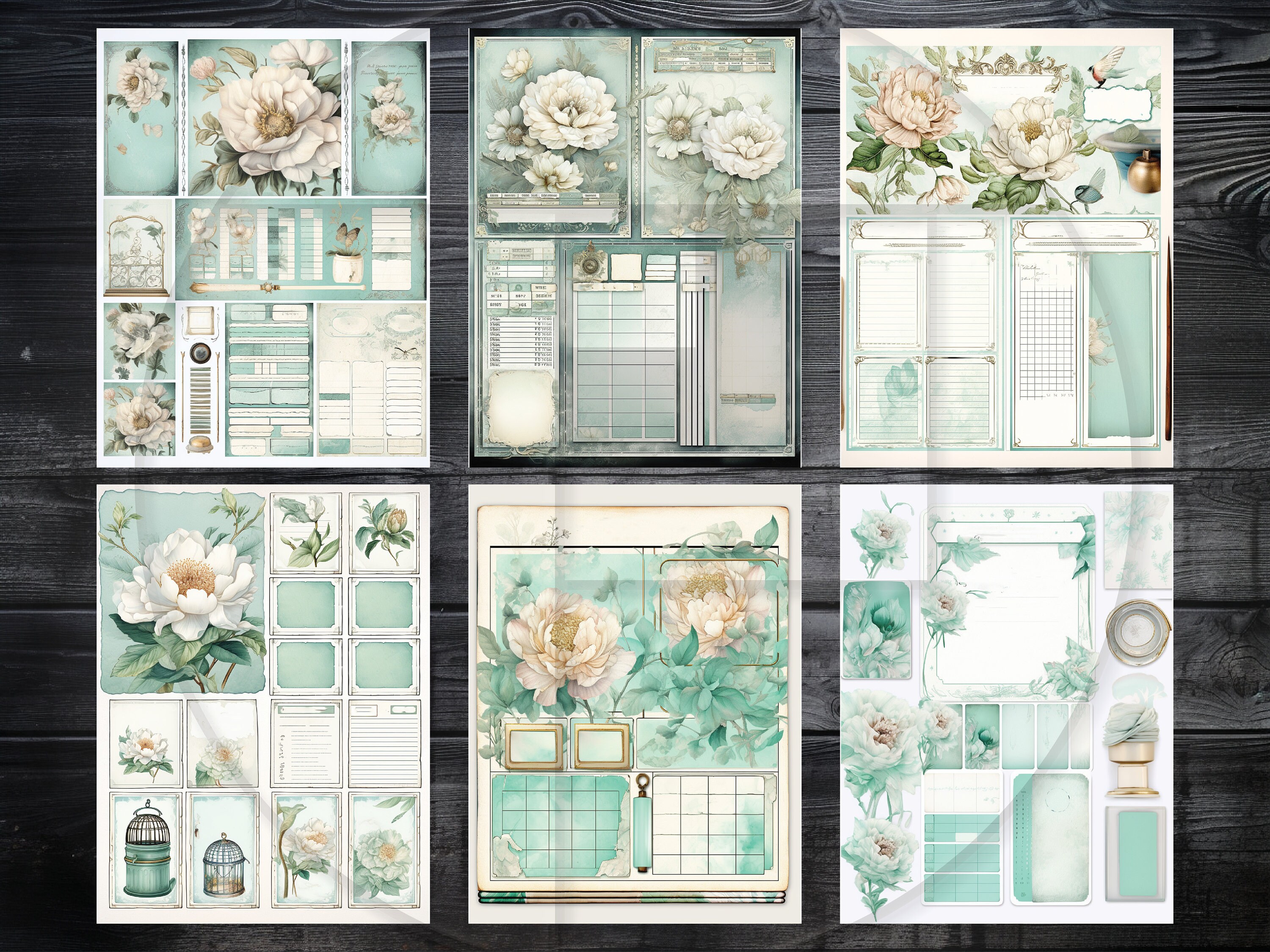 Antique Paper Vintage Printable Digital Paper Collage - Etsy