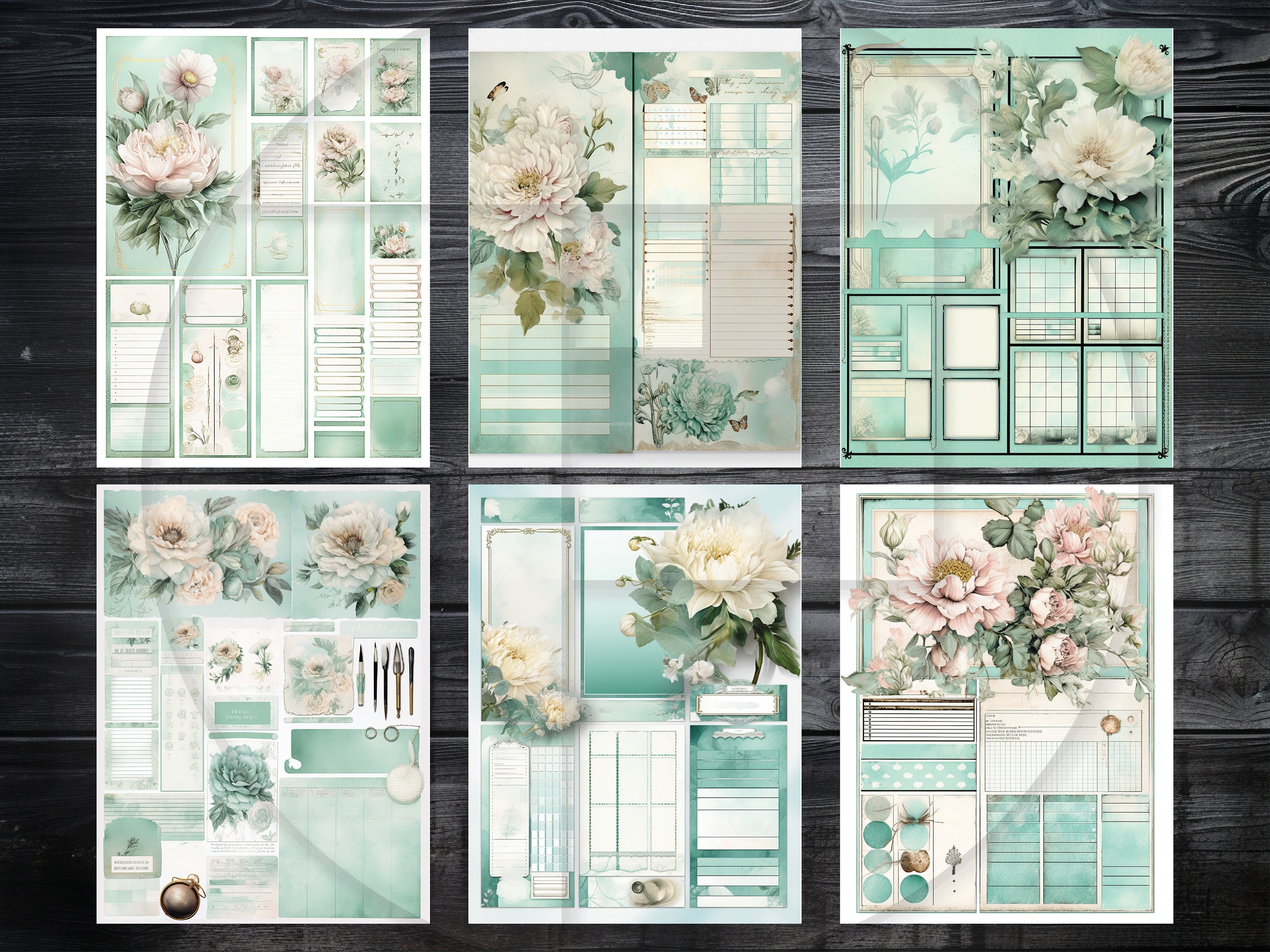 Antique Paper Vintage Printable Digital Paper Collage - Etsy