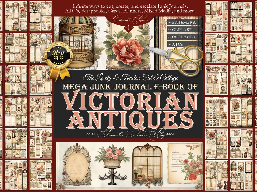 Victorian Scrapbook Paper Kit: Antique Planner Stickers & Labels (PDF ...