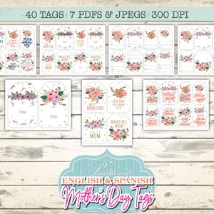 Feliz Dia De La Madre Etiqueta De Regalo Tarjetas Imprimibles En ...