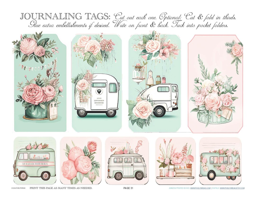 Old Vintage Retro Camper Van Caravan Campervan Camping Scrapbook ...
