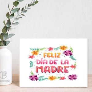 Spanish Mother's Day Card Digital Printable Feliz Dia De La Madre Mama ...
