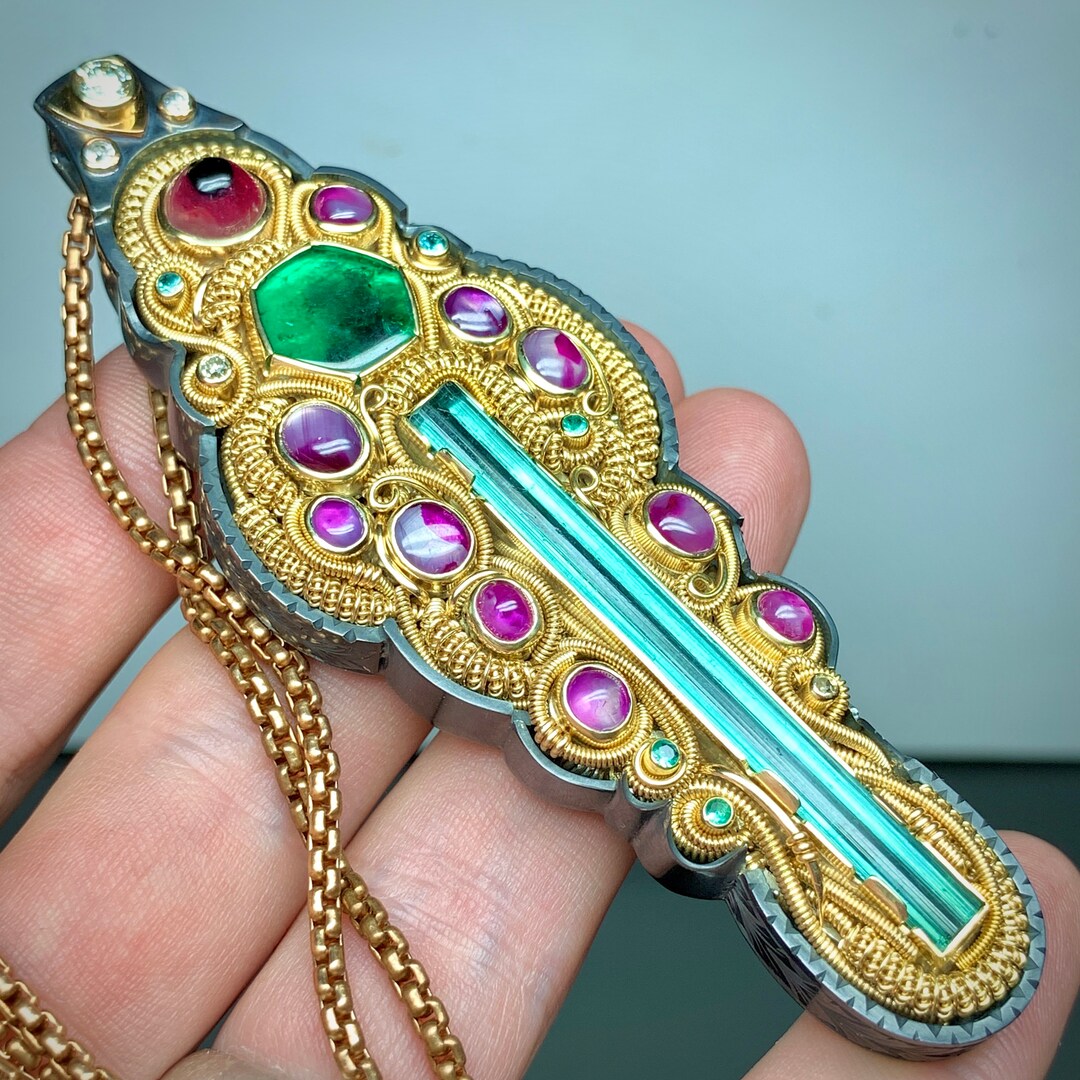 Gemstone Matrix X Tendai Design || Multi Stone Chestplate Pendant and ...