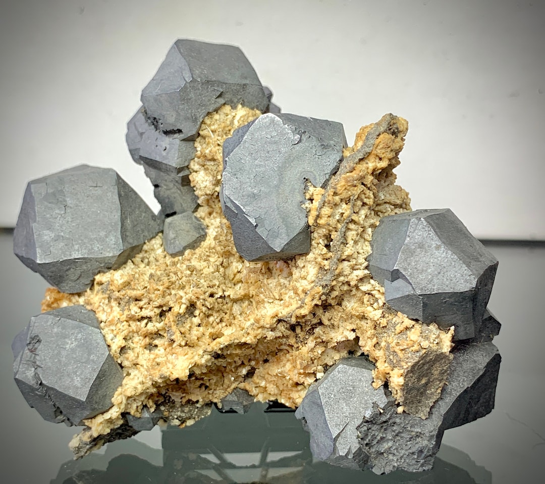 Galena Group of Cubo-octahedral Crystals on Dolomite High - Etsy