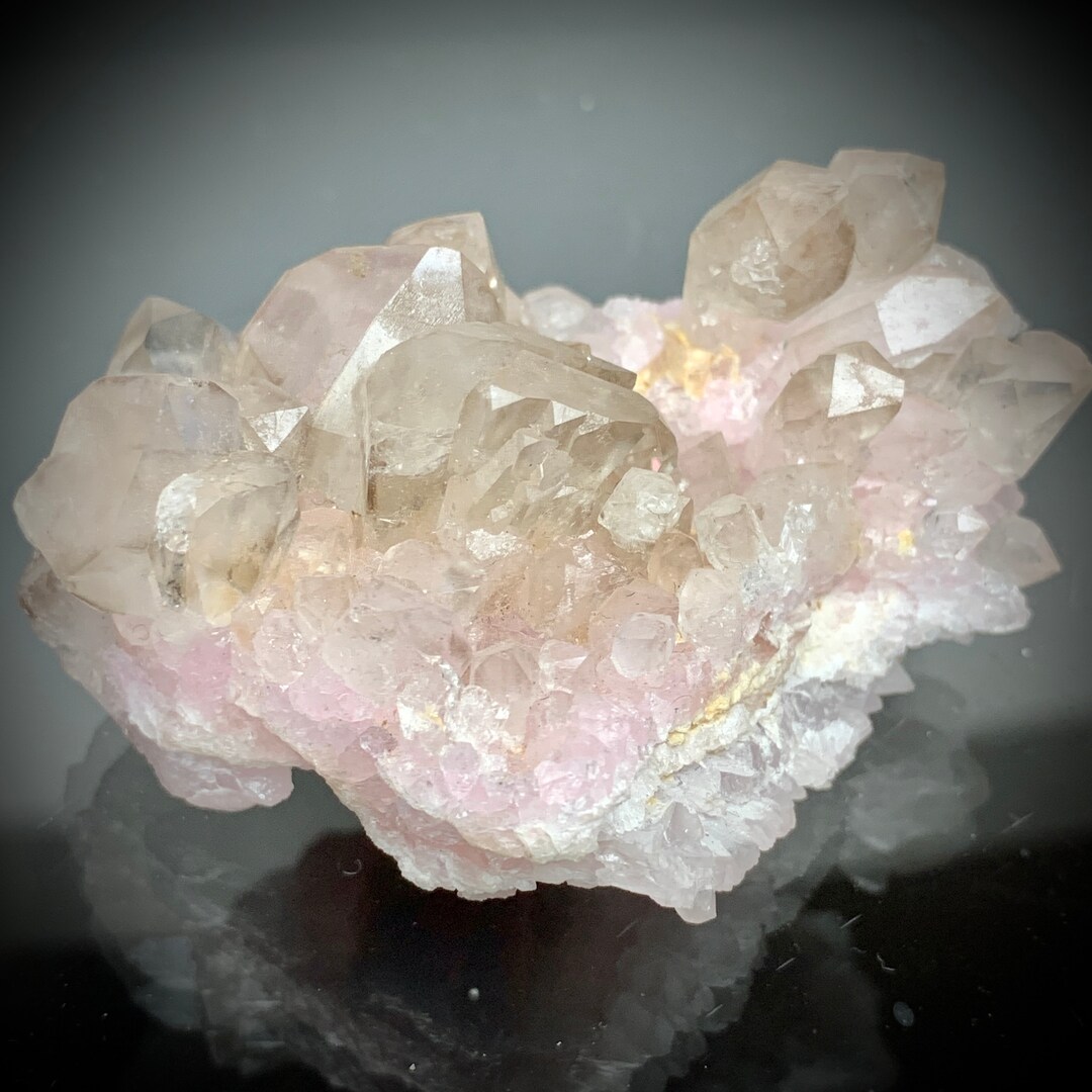 Rare Smoky Quartz on Crystalised Rose Quartz Taquaral - Etsy