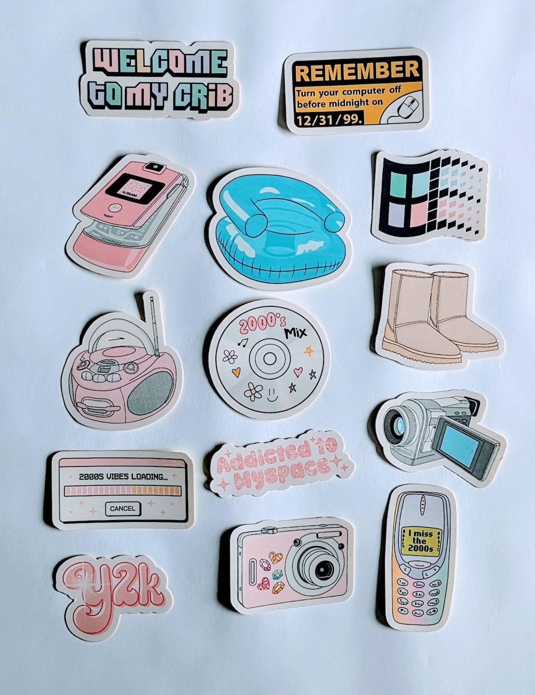 Y2K Nostalgia Sticker Pack: Laminated 2000s Throwback Stickers - Etsy UK
