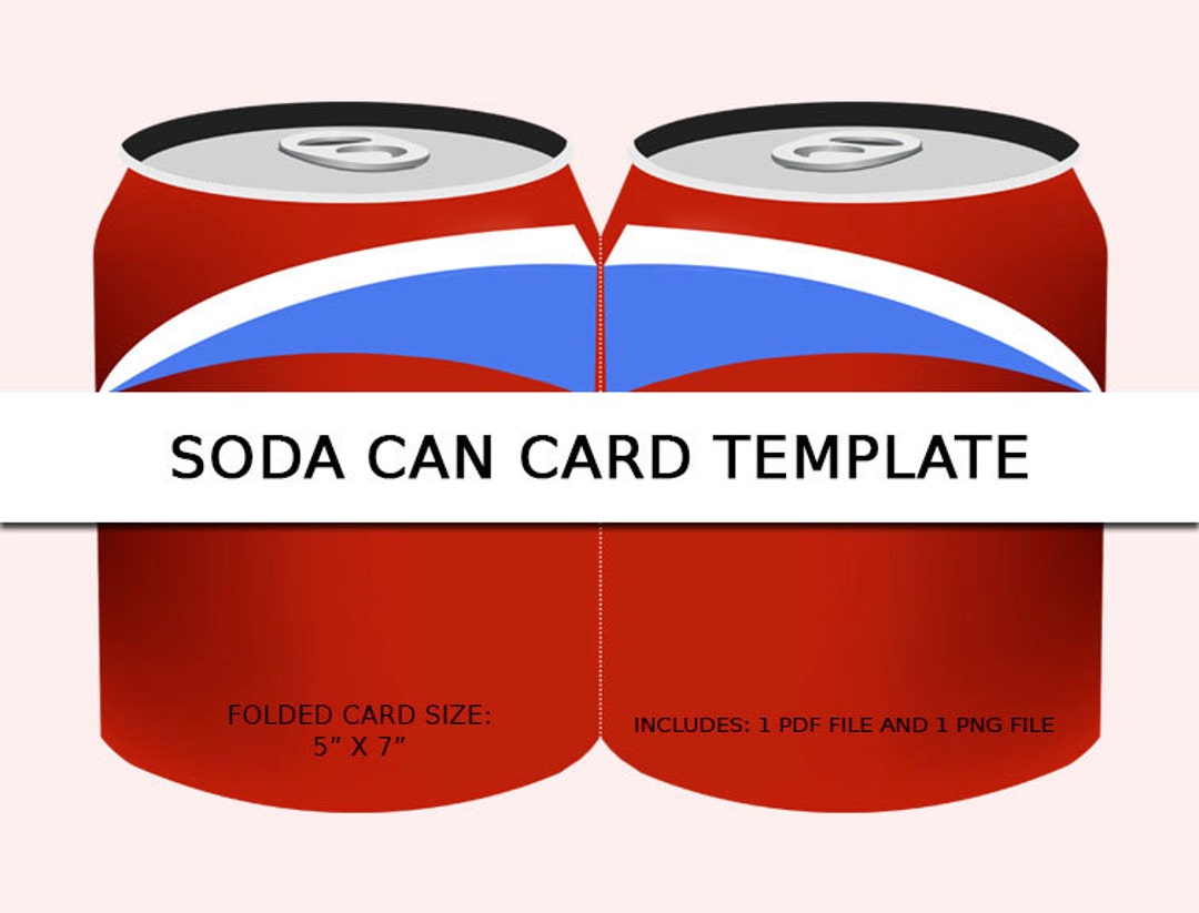 Soda Can Card Template Birthday Shower Card Invite Download PNG PDF ...