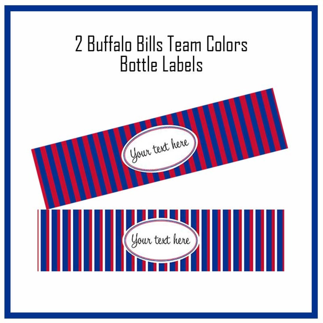Buffalo Bills Team Colors Bottle Labels 2 Styles Download - Etsy