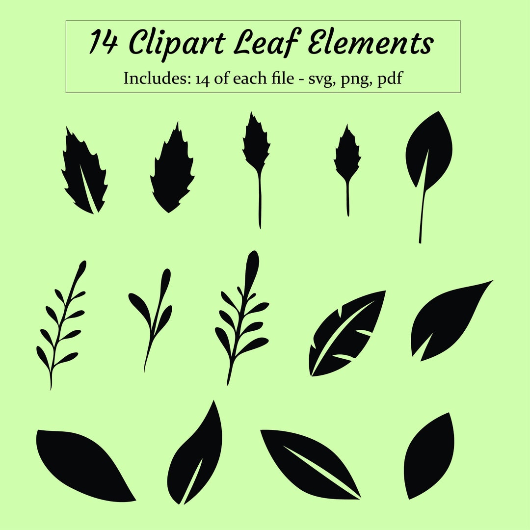 14 Leaf Element Clipart Images Instant Download SVG PNG PDF Resizable ...